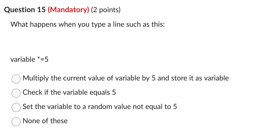 Solved What happens when you type a line such as this: | Chegg.com
