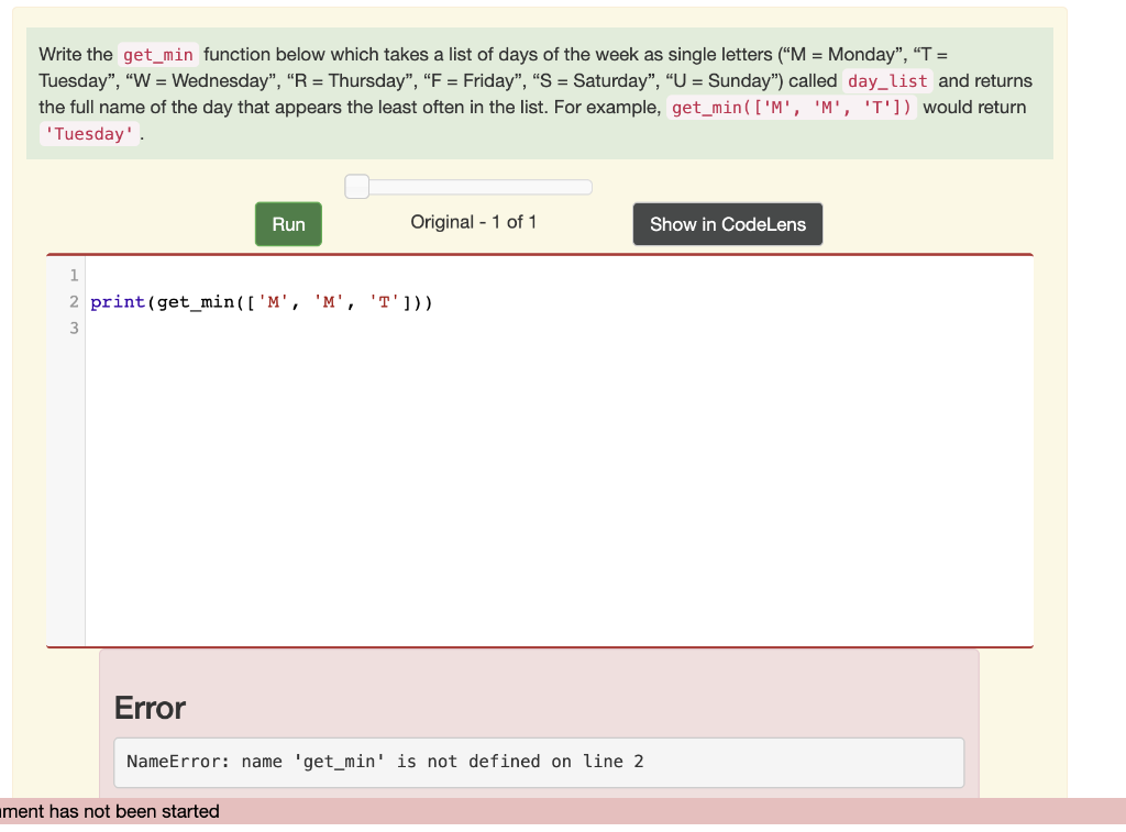 Solved Write the get_min function below which takes a list | Chegg.com