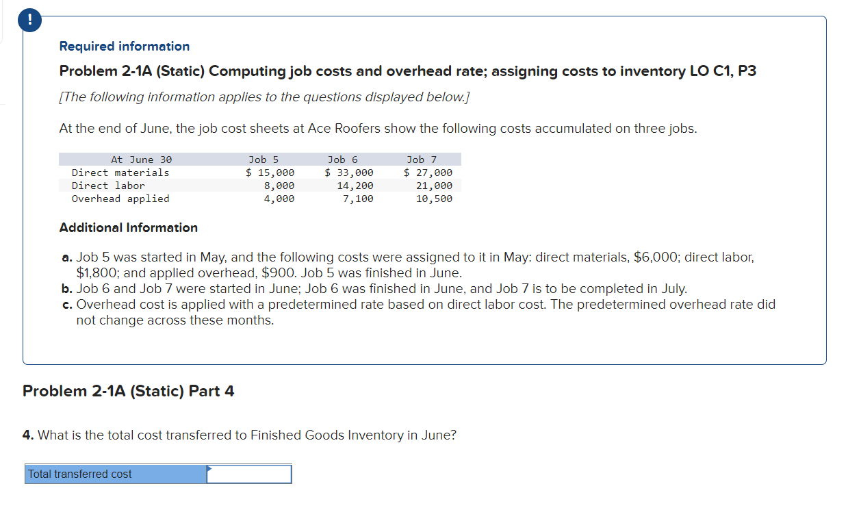 Solved Required information Problem 2-1A (Static) Computing | Chegg.com