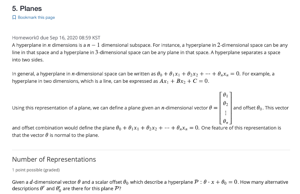 Solved 5. Planes Bookmark this page Homeworko due Sep 16, | Chegg.com