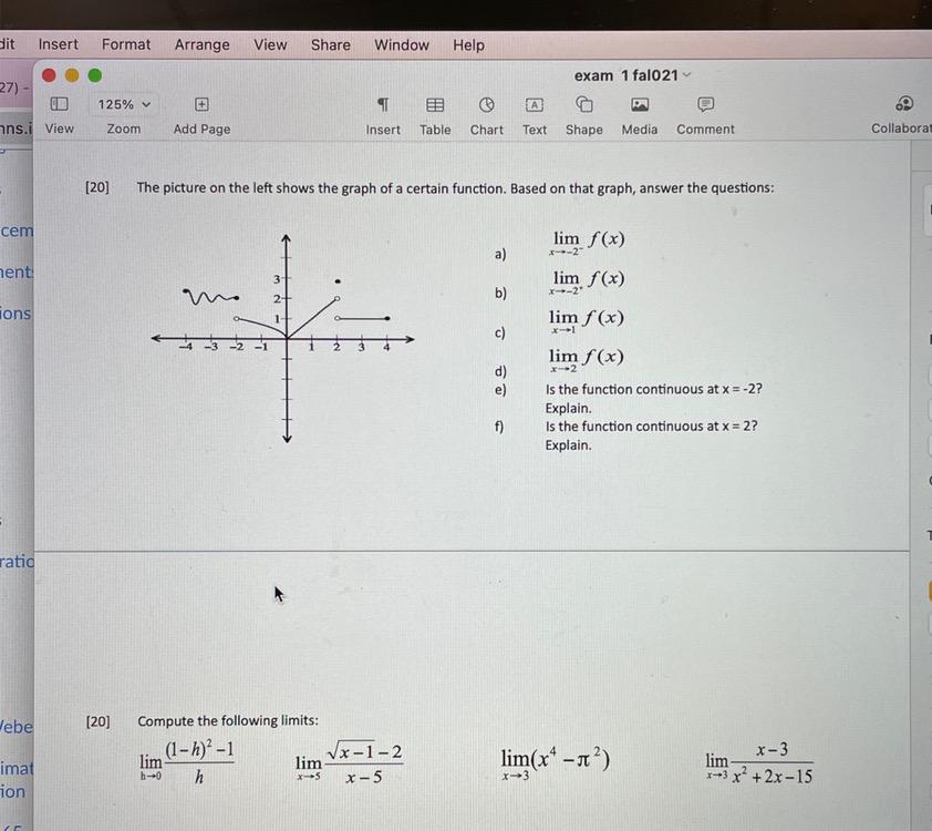 Solved dit Insert Format Arrange View Share Window Help exam | Chegg.com