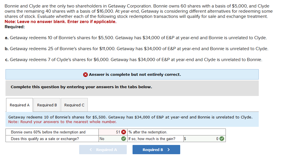 Solved Answer is complete but not entirely correct. Complete | Chegg.com