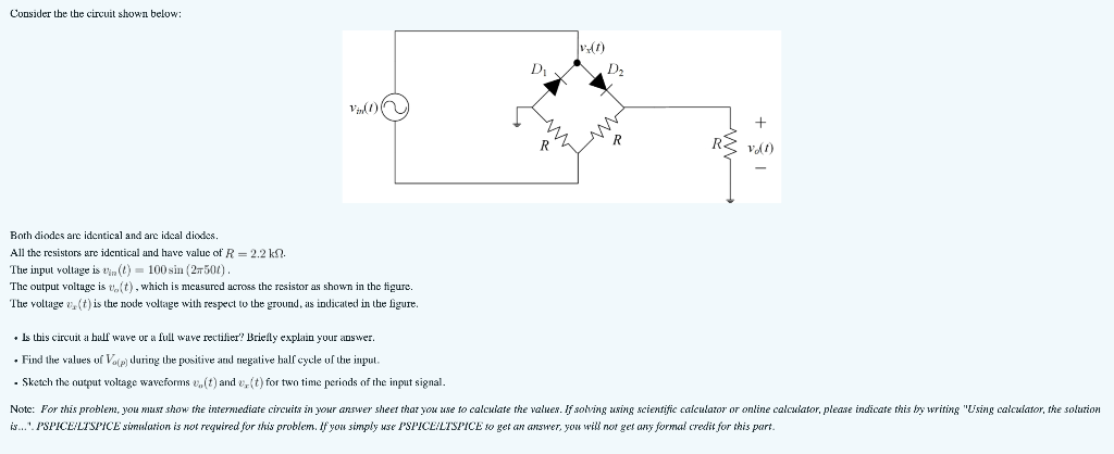 Solved Consider the the circuit shown below: Both diodes arc | Chegg.com