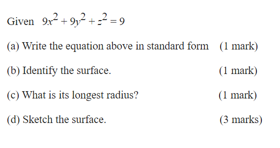 Solved Given 9.x2 +972 +-2 =9 (a) Write the equation above | Chegg.com