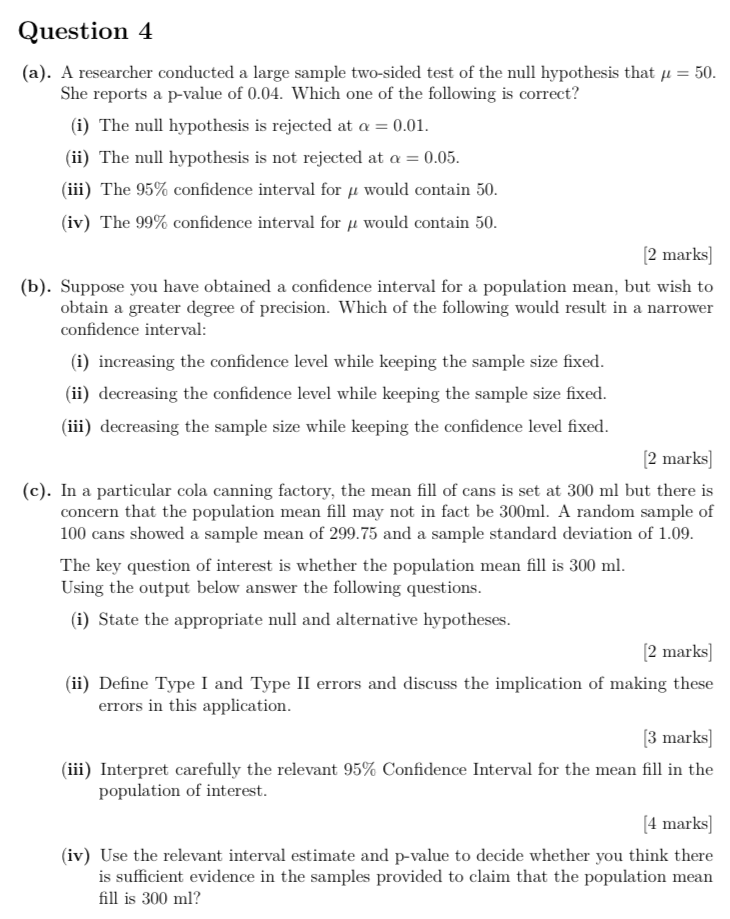 Solved Question 4 (a). A researcher conducted a large sample | Chegg.com