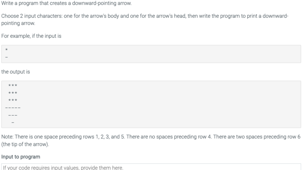 Solved Write a program that creates a downward-pointing | Chegg.com