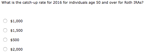 Solved What is the catch-up rate for 2016 for individuals | Chegg.com