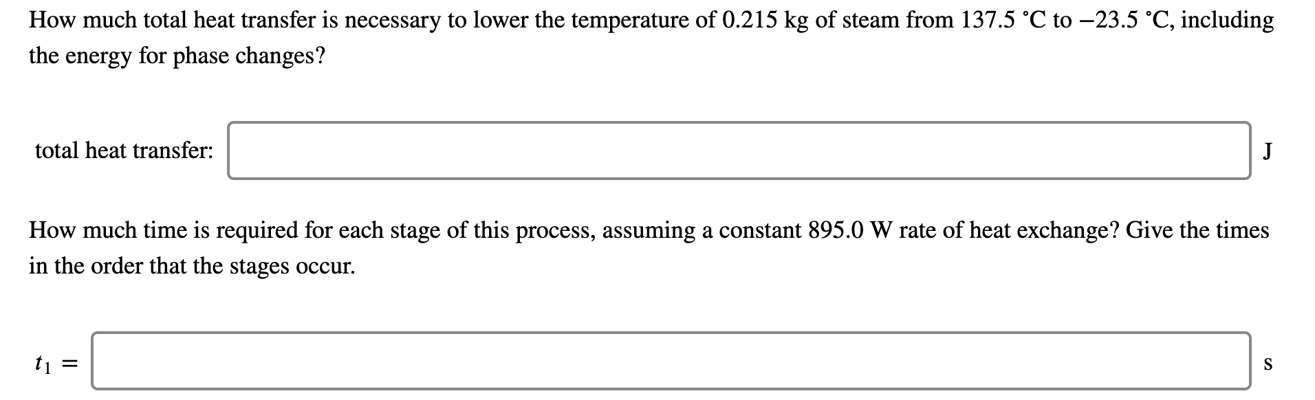 Solved How much total heat transfer is necessary to lower | Chegg.com