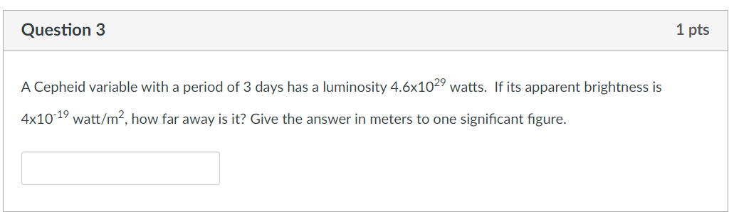 Solved A Cepheid variable with a period of 3 days has a | Chegg.com