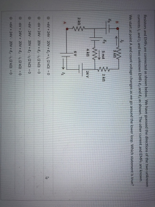 Solved Resistors and EMFs are connected as shown below. We | Chegg.com