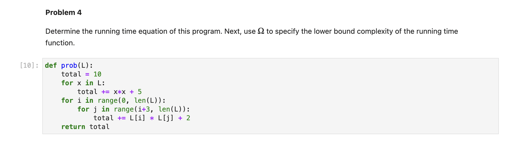 Solved Determine the running time equation of this program. | Chegg.com Solved Determine the running time equation of this program. | Chegg.com