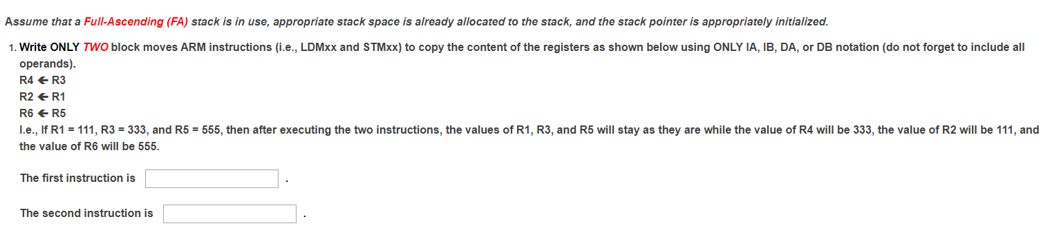 Solved Assume that a Full-Ascending (FA) stack is in use, | Chegg.com