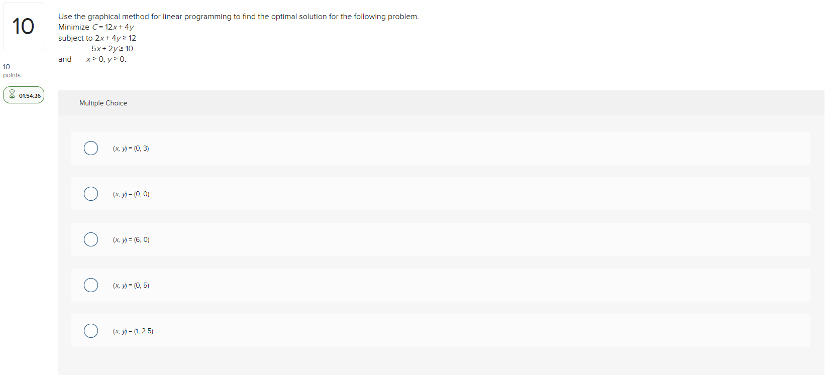 Solved 10 Use the graphical method for linear programming to | Chegg.com