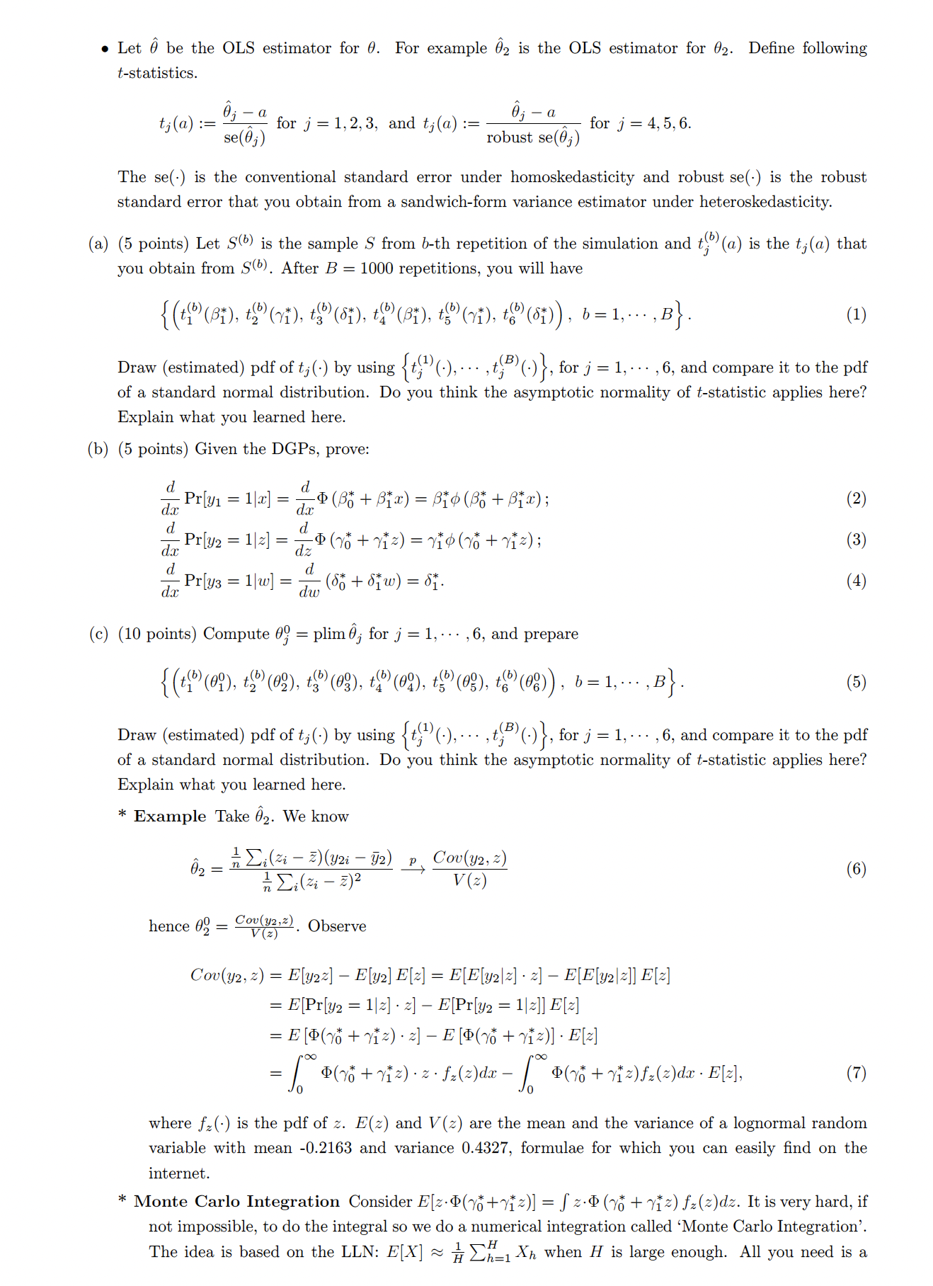 Solved - Let θ^ be the OLS estimator for θ. For example θ^2 | Chegg.com