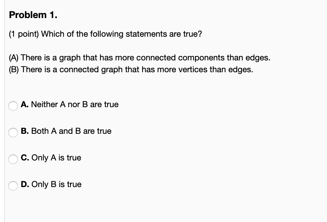 Solved Problem 1 1 Point Which Of The Following