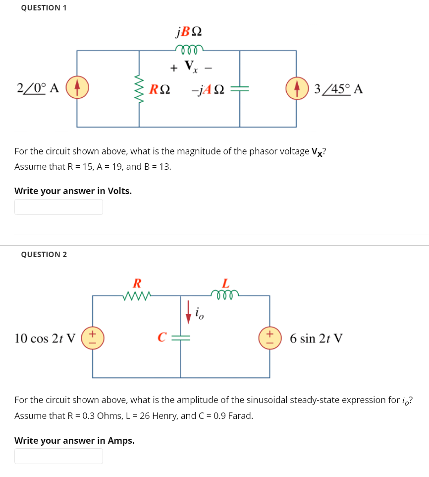 Solved QUESTION 1 For the circuit shown above, what is the | Chegg.com