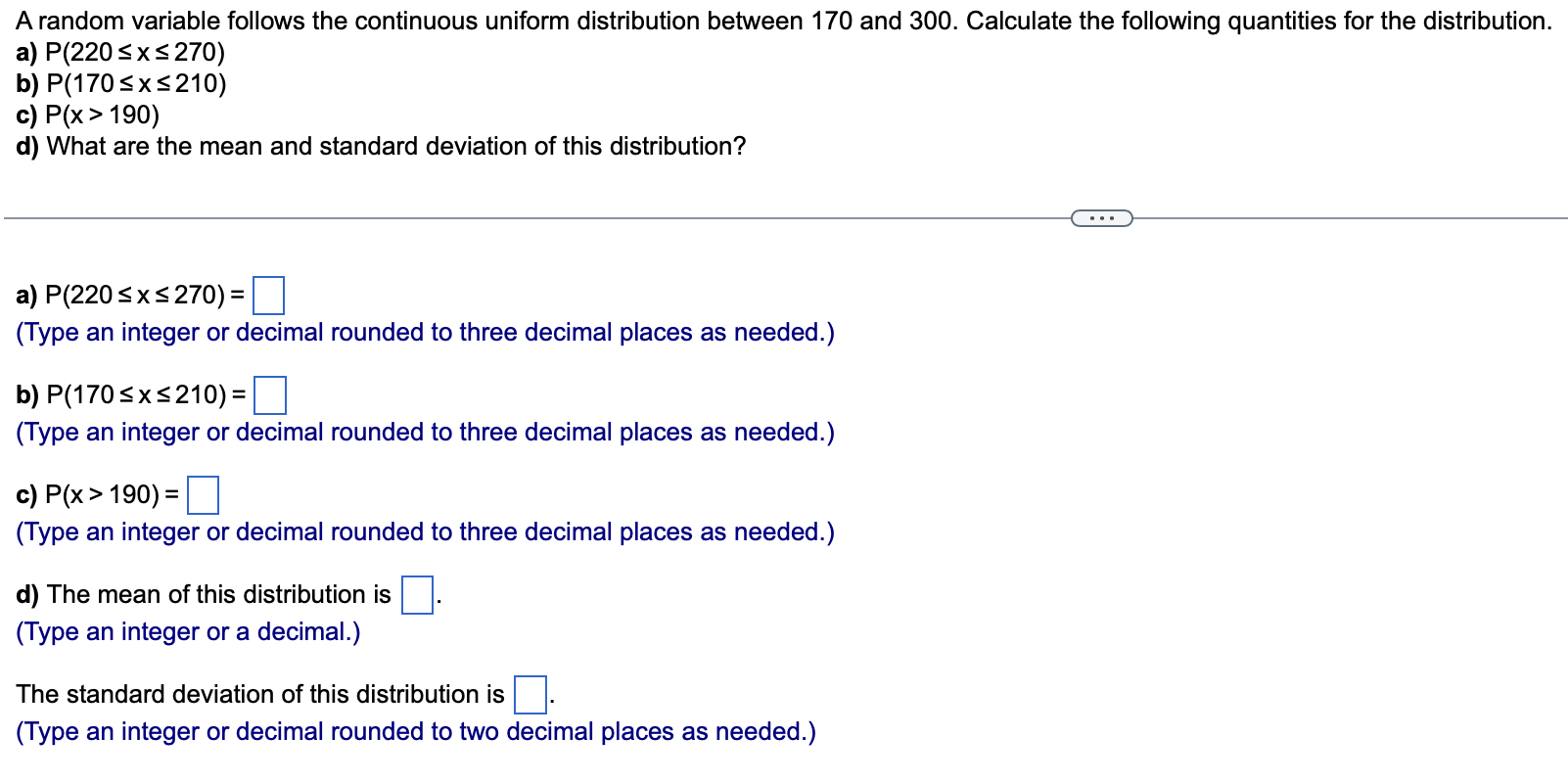Solved A random variable follows the continuous uniform | Chegg.com