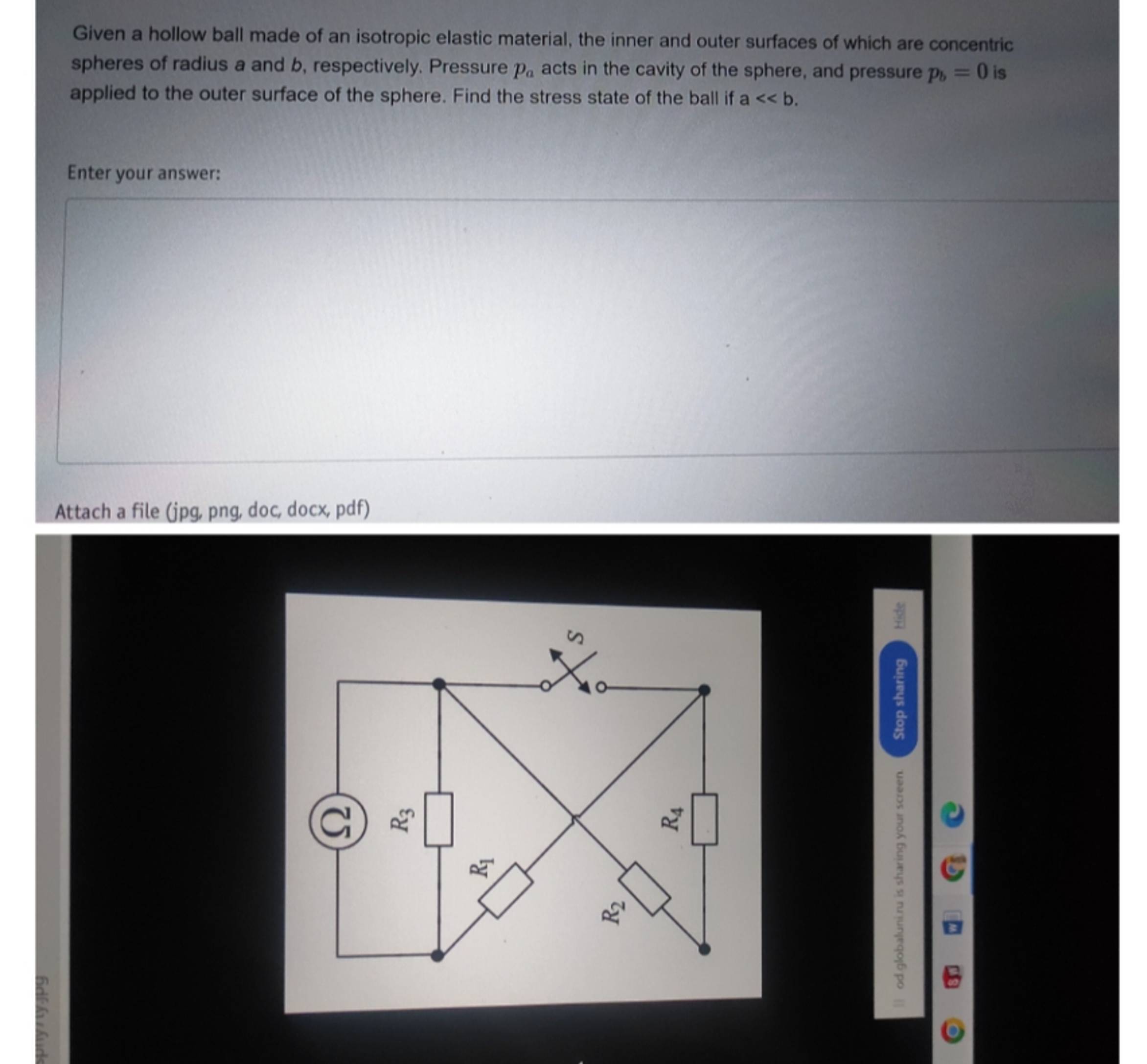 Solved Given a hollow ball made of an isotropic elastic | Chegg.com