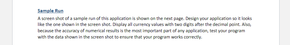 Solved Programming Assignment: Monthly Payment Write a .NET | Chegg.com