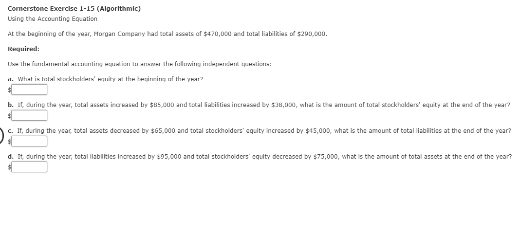 Solved Cornerstone Exercise 1-15 (Algorithmic) Using the | Chegg.com