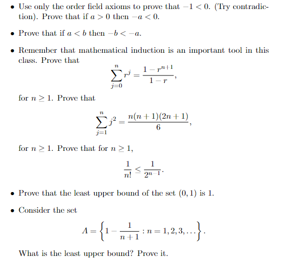 Solved • Use only the order field axioms to prove that -1