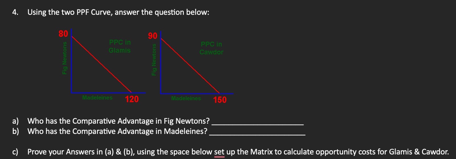 Solved Using the two PPF Curve, answer the question below:a) | Chegg.com