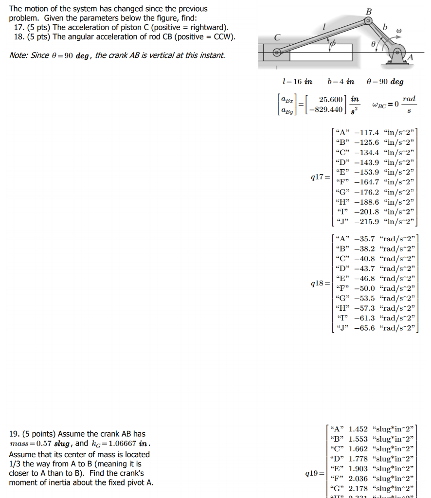 Solved The motion of the system has changed since the | Chegg.com
