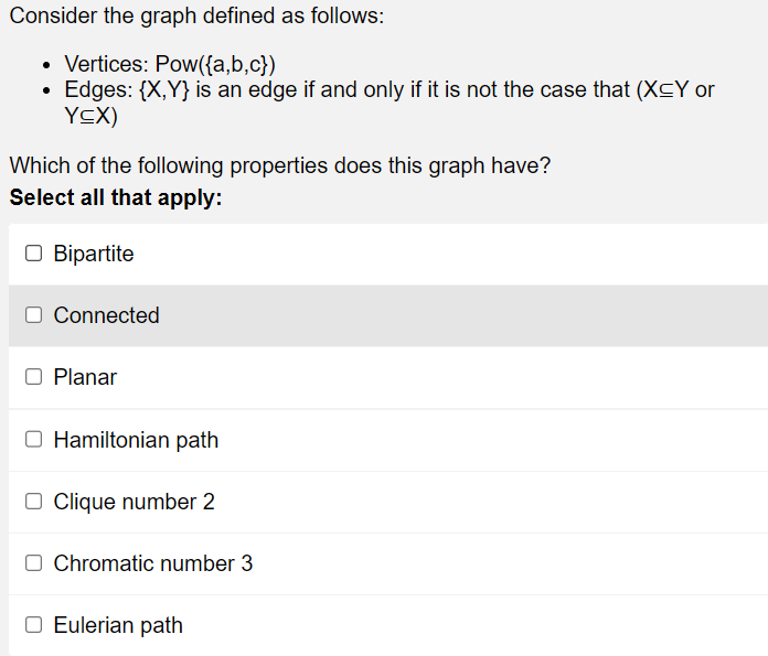 Solved Consider the graph defined as follows: - Vertices: | Chegg.com