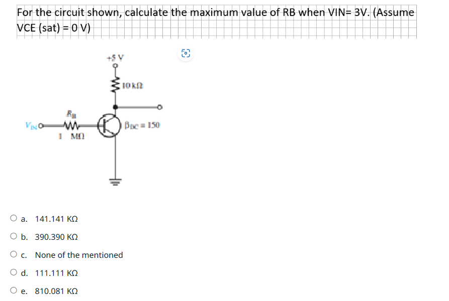 Solved Q6: For the circuit shown, calculate the maximum | Chegg.com