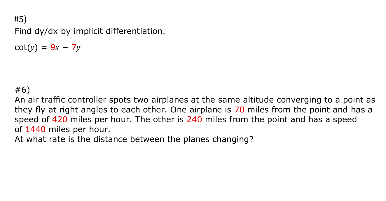 Solved #6)An air traffic controller spots two airplanes at | Chegg.com