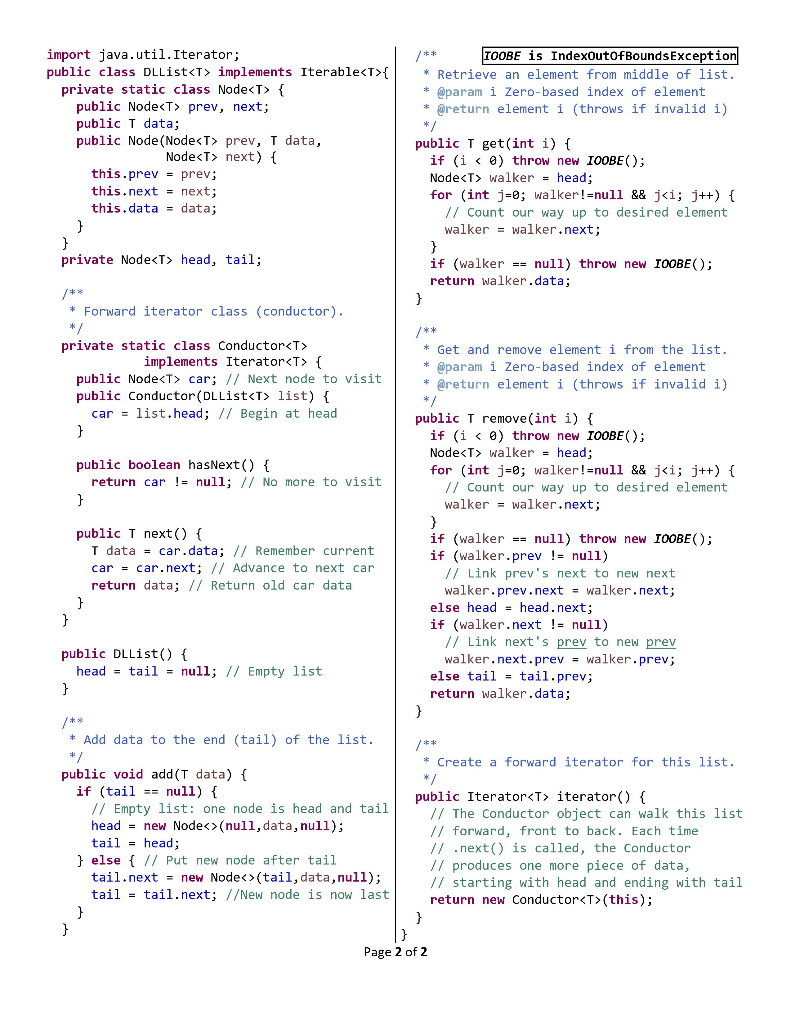 CS 143 Assignment 5 Improving DoublyLinked List | Chegg.com