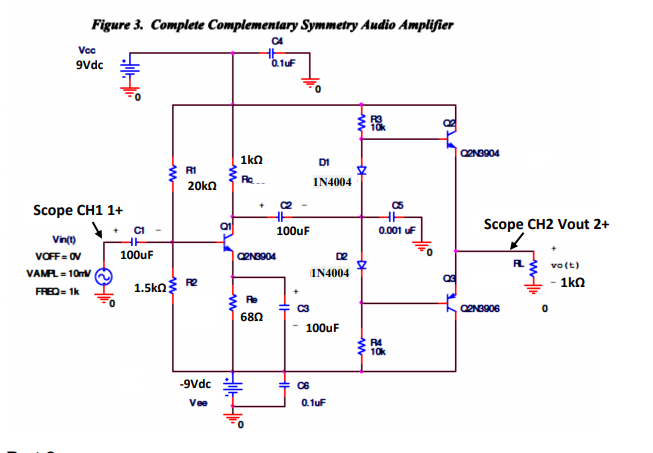 Solved Figure 3. Complete Complementary Symmetry Audio | Chegg.com