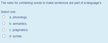 Solved The rules for combining words to make sentences are | Chegg.com