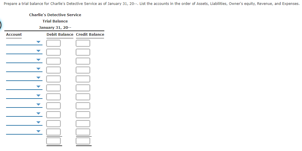 Solved Trial Balance Charles Chadwick opened a business | Chegg.com
