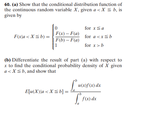 60. (a) Show that the conditional distribution | Chegg.com
