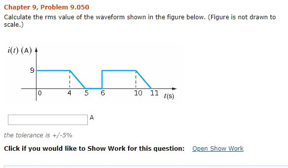 Solved Chapter 9, Problem 9.050 Calculate the rms value of | Chegg.com