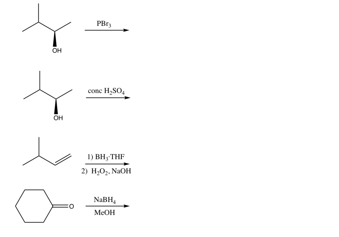 Solved draw the major products for each reaction, if | Chegg.com