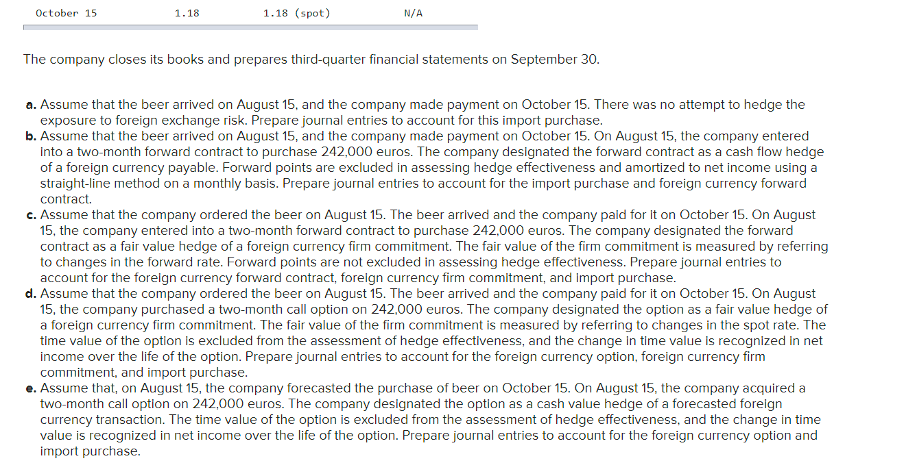 Solved Pacifico Company, a U.S.-based importer of beer and | Chegg.com