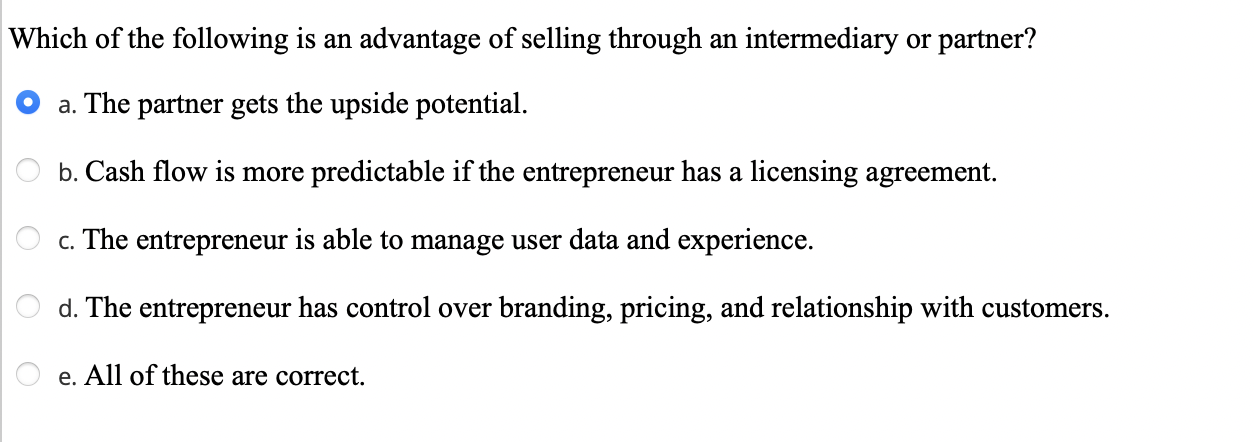 Solved Which of the following is an advantage of selling | Chegg.com