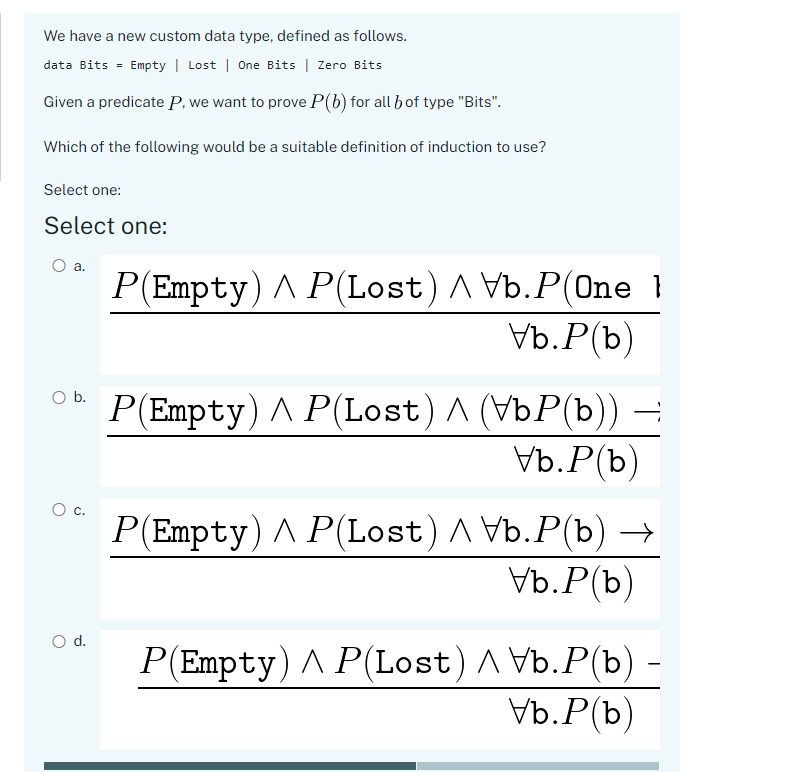 We have a new custom data type, defined as follows. | Chegg.com