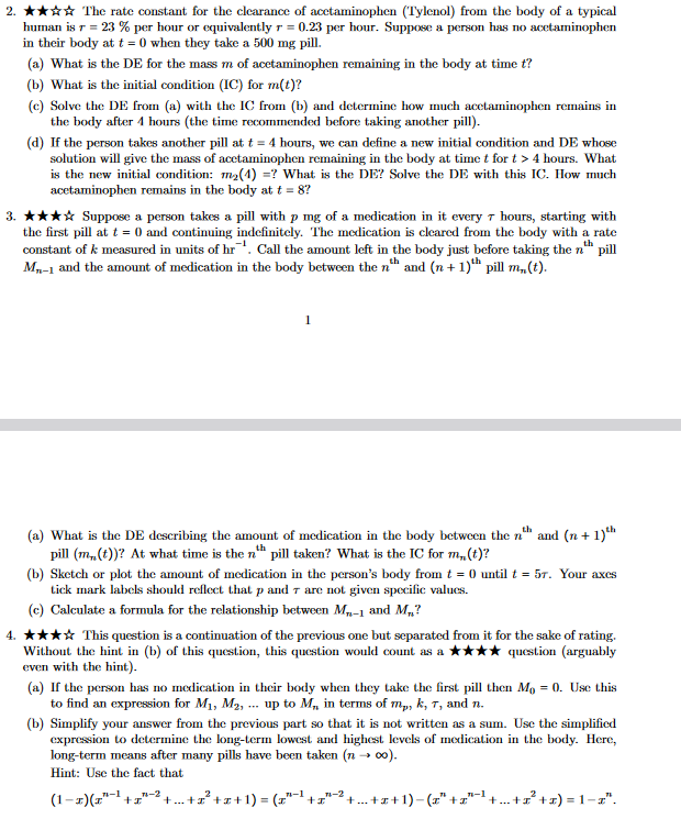Solved which gives us the DE dtdm(t)=−rm(t). It is | Chegg.com