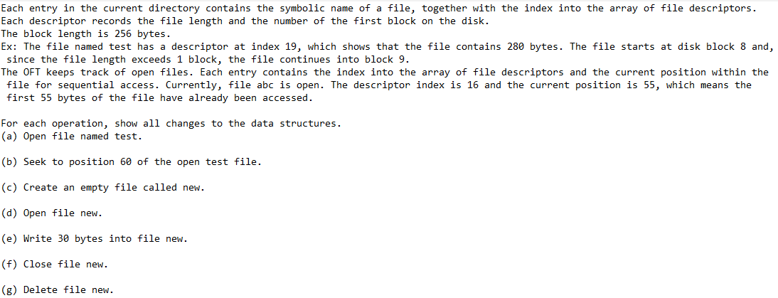 Solved Current directory File descriptors Open file table | Chegg.com