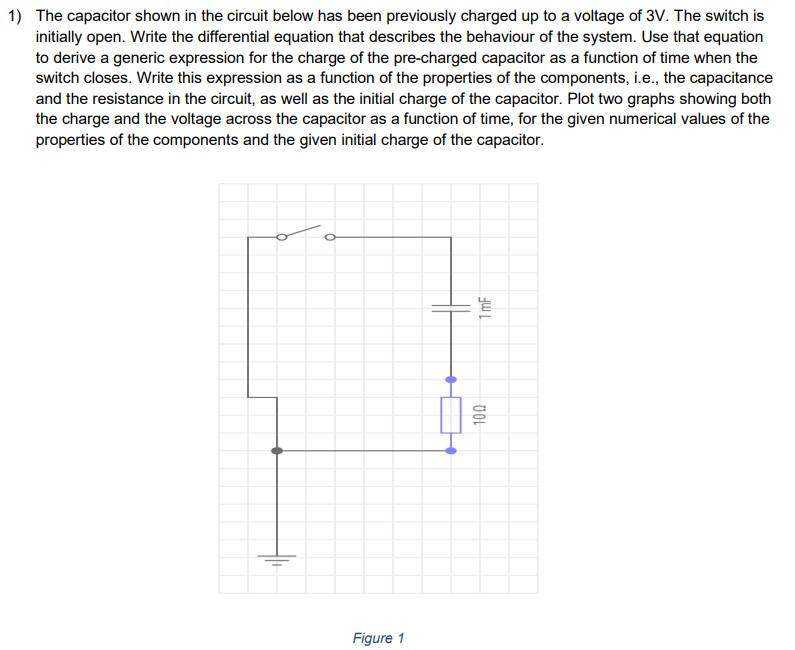 Solved The capacitor shown in the circuit below has been | Chegg.com