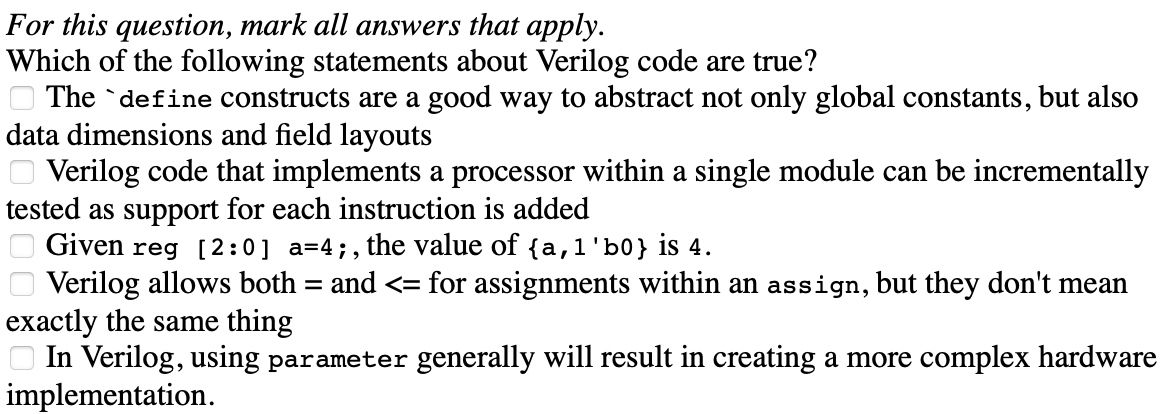 For this question, mark all answers that apply. Which | Chegg.com