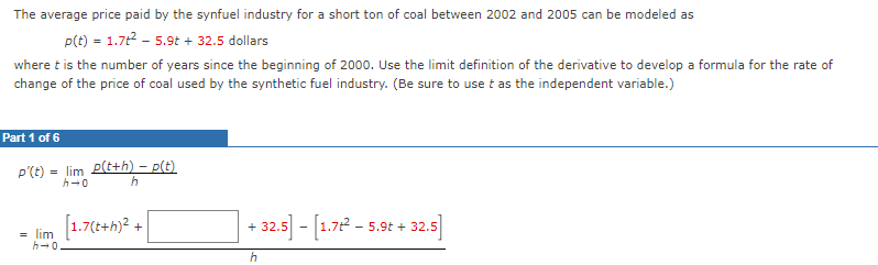 Solved Consider the following function. g(t)=3t2−9;dtdg∣∣t=6 | Chegg.com