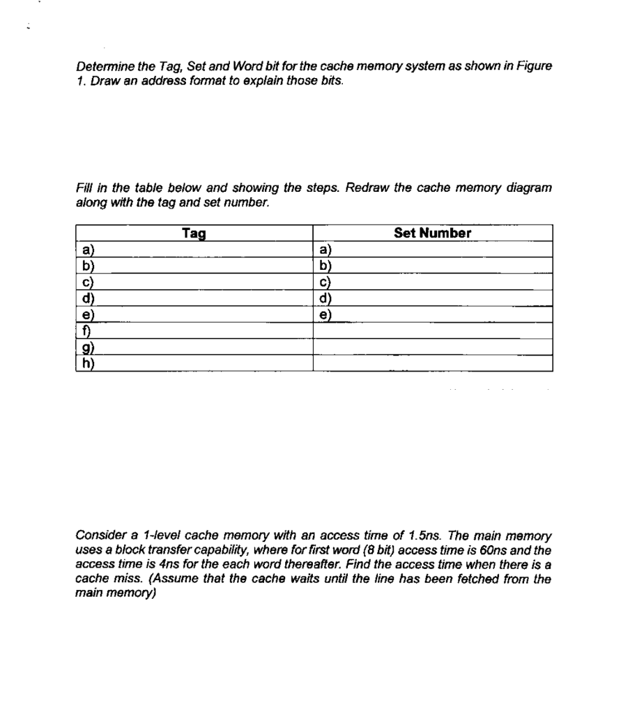 Solved 2 Figure 1 shows two-Way Set-Associative mapping for | Chegg.com