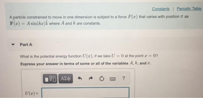 Solved Constants I Periodic Table A particle constrained to | Chegg.com