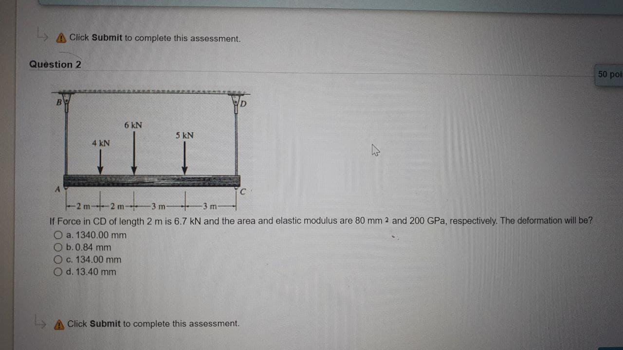 Solved Click Submit to complete this assessment. Question 2 | Chegg.com