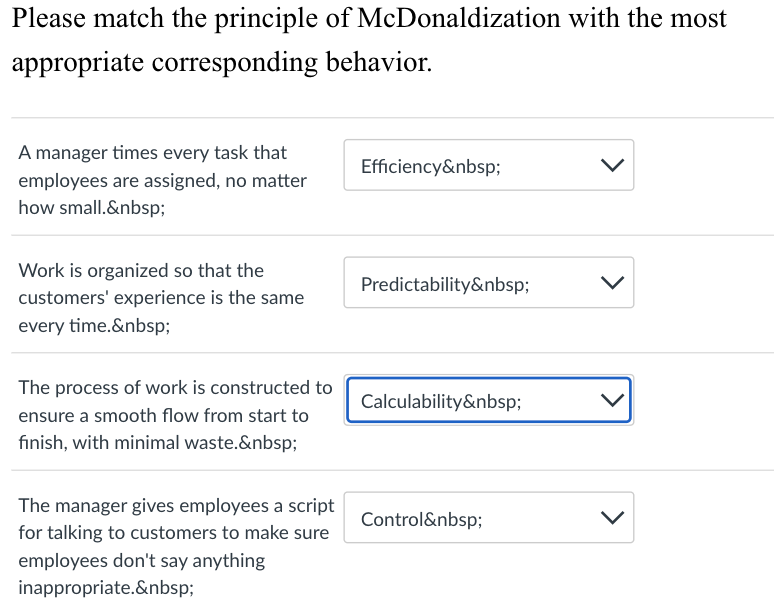 There are four options efficiency, predictability, | Chegg.com