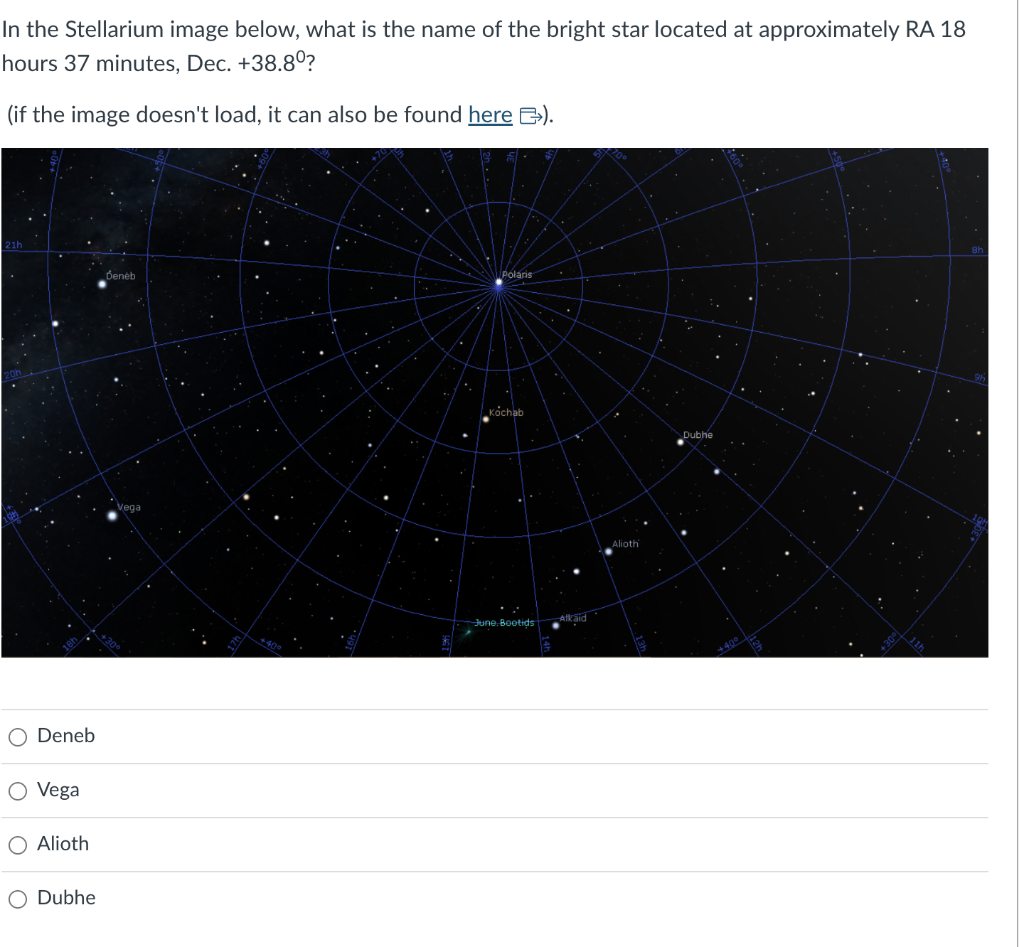 Solved n the Stellarium image below, what is the name of the | Chegg.com